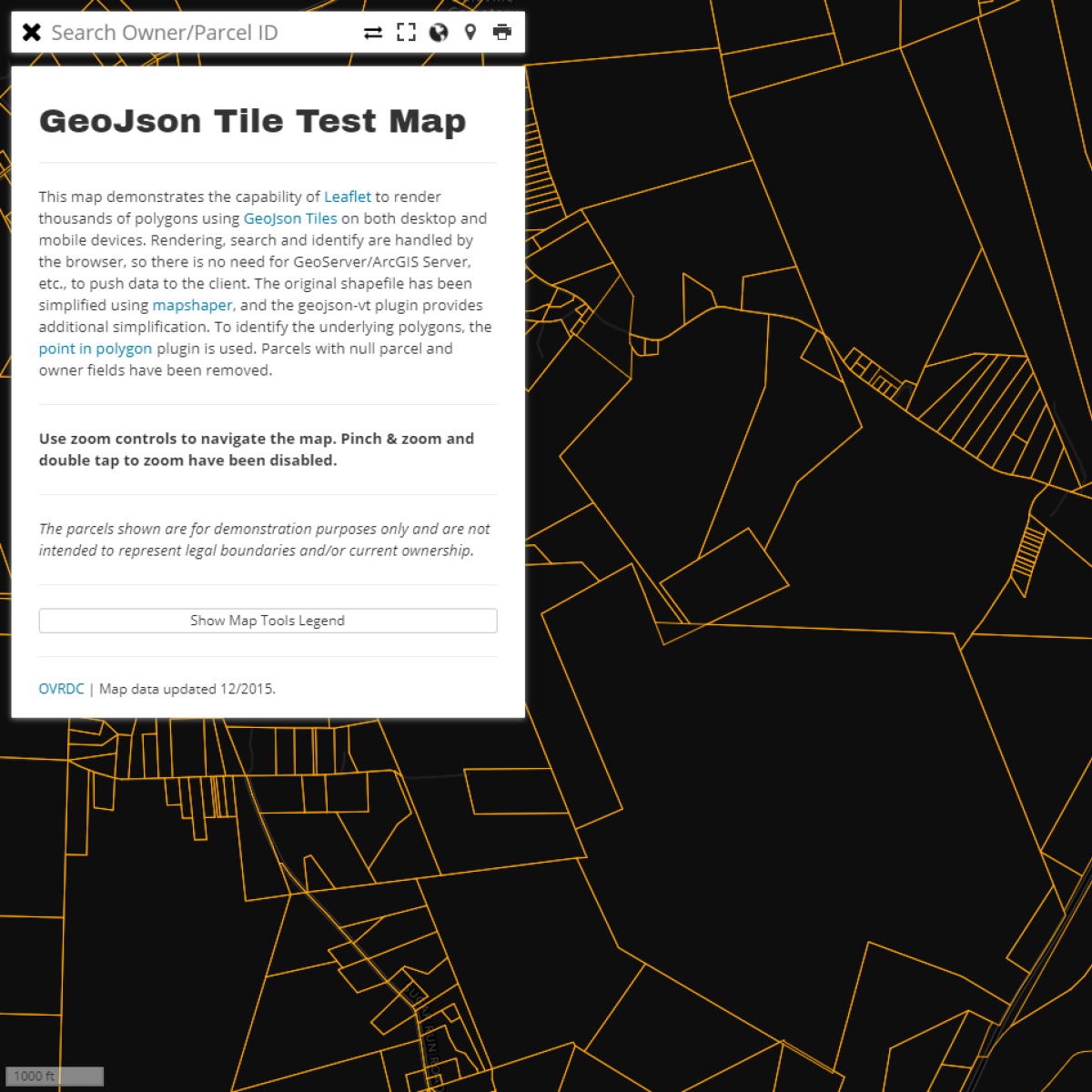 Vector Tile Test: PBF | OVRDC